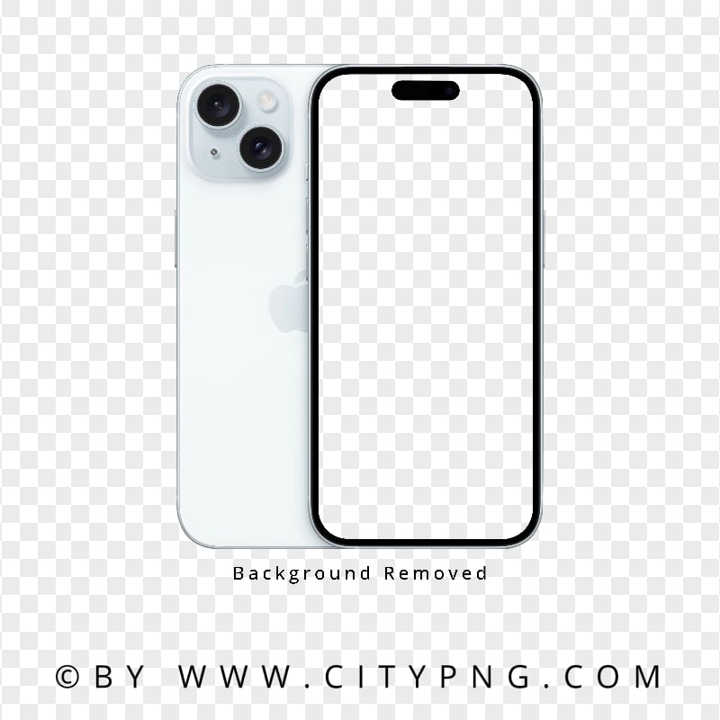 Blue Apple iPhone 15 Mockup HD Transparent PNG | Citypng