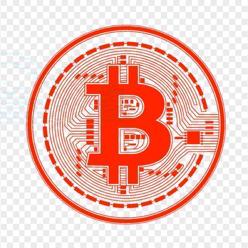 HD Red Bitcoin Crypto Blockchain Coin Icon PNG | Citypng