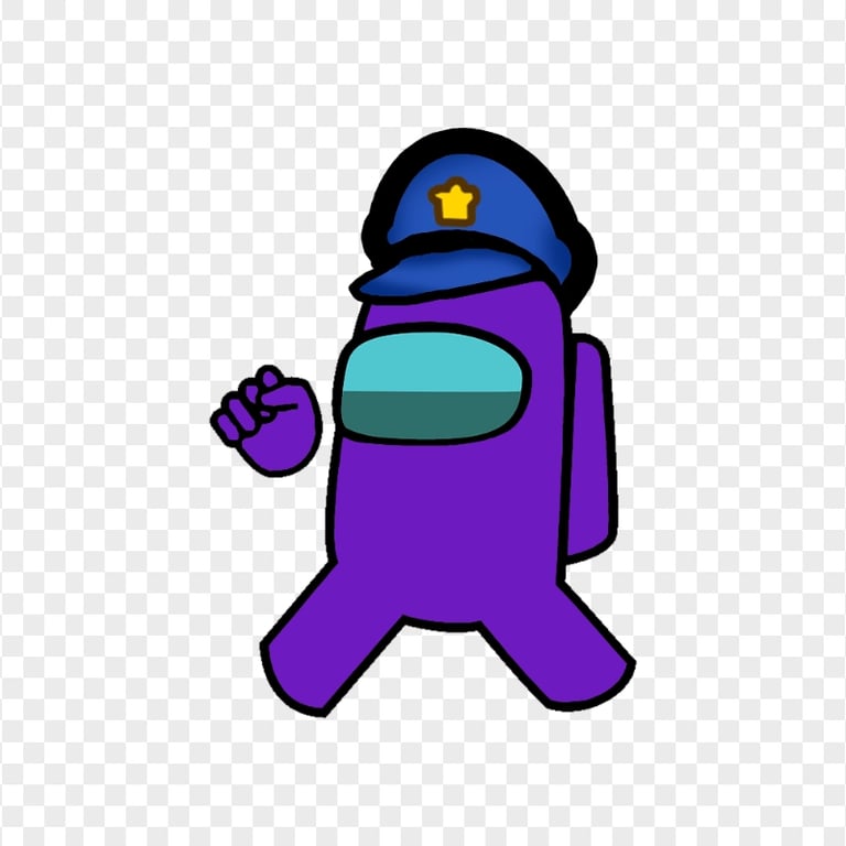 HD Purple Among Us Character With Police Hat PNG | Citypng