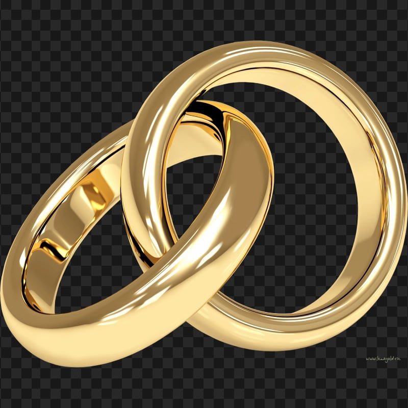 Gold Wedding Two Double Rings HD PNG | Citypng