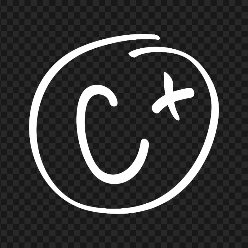 C+ Grade Result White Hand Drawn Image PNG | Citypng