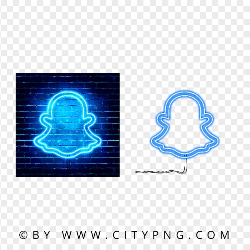 HD Snapchat Blue Neon Glowing Logo PNG | Citypng