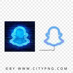 HD Blue Snapchat Neon Logo PNG | Citypng