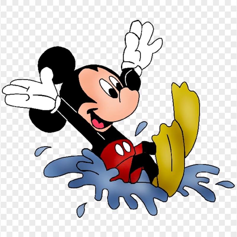 PNG Mickey Mouse Jumping In Puddle Splash | Citypng