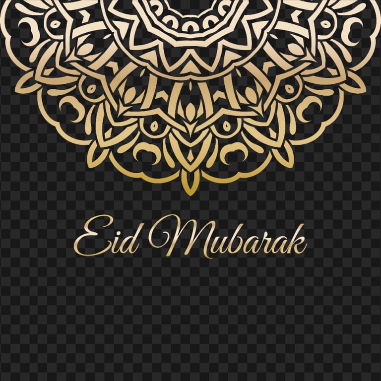 Gold Arabic Geometric Pattern Eid Mubarak Design | Citypng