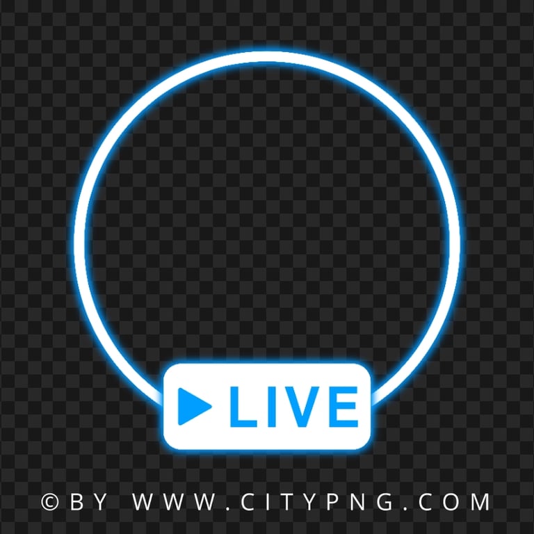 HD Live Red Circle Logo Sign With Play Icon PNG | Citypng