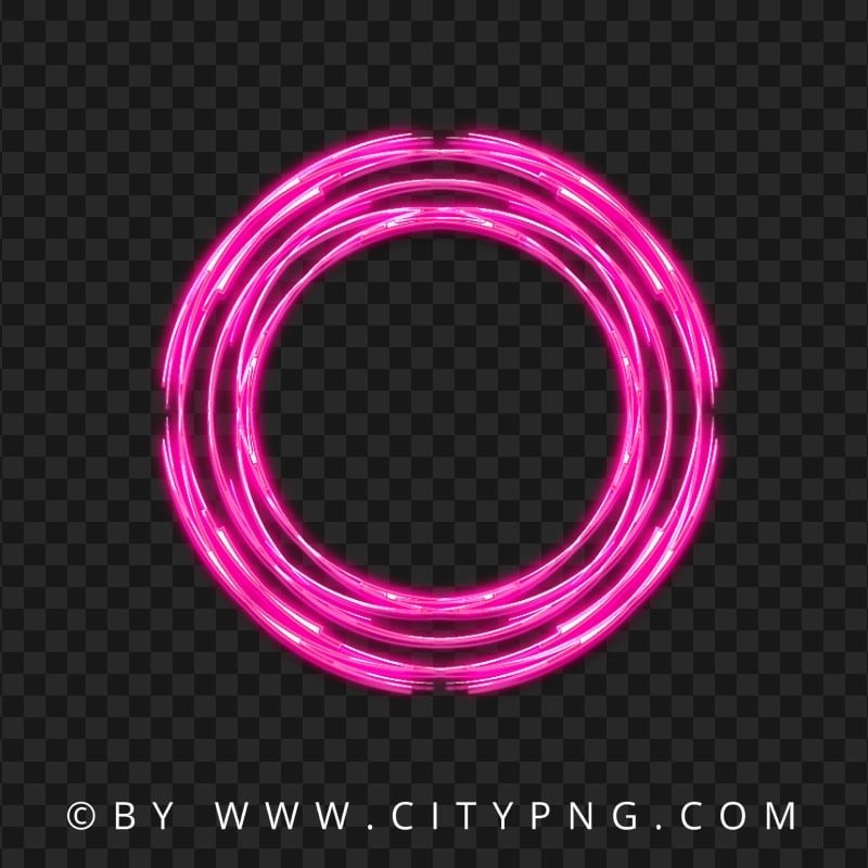 Pink Glowing Light Neon Lines Circle Image PNG | Citypng