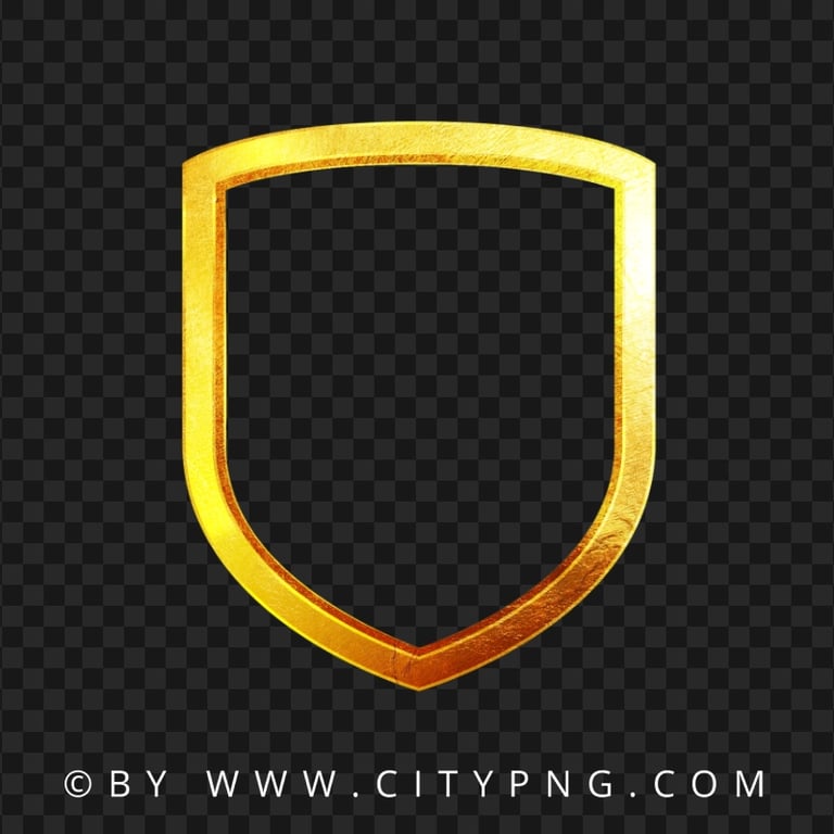 FREE Orange Metal Shield Outline Frame PNG | Citypng