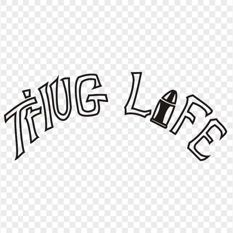 Thug Life Tattoo Logo Typography Sticker | Citypng