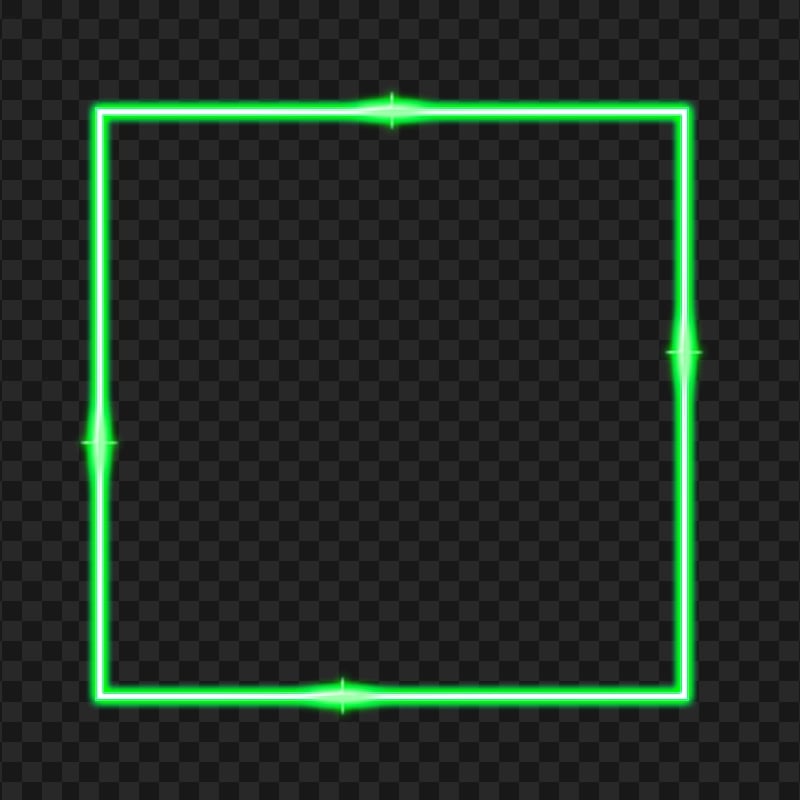 HD Green Neon Border Frame Effect PNG | Citypng