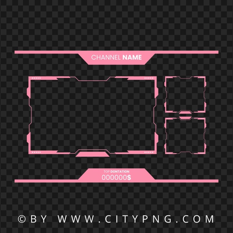Twitch Overlay Cute Pink Live Stream Frame Image PNG | Citypng