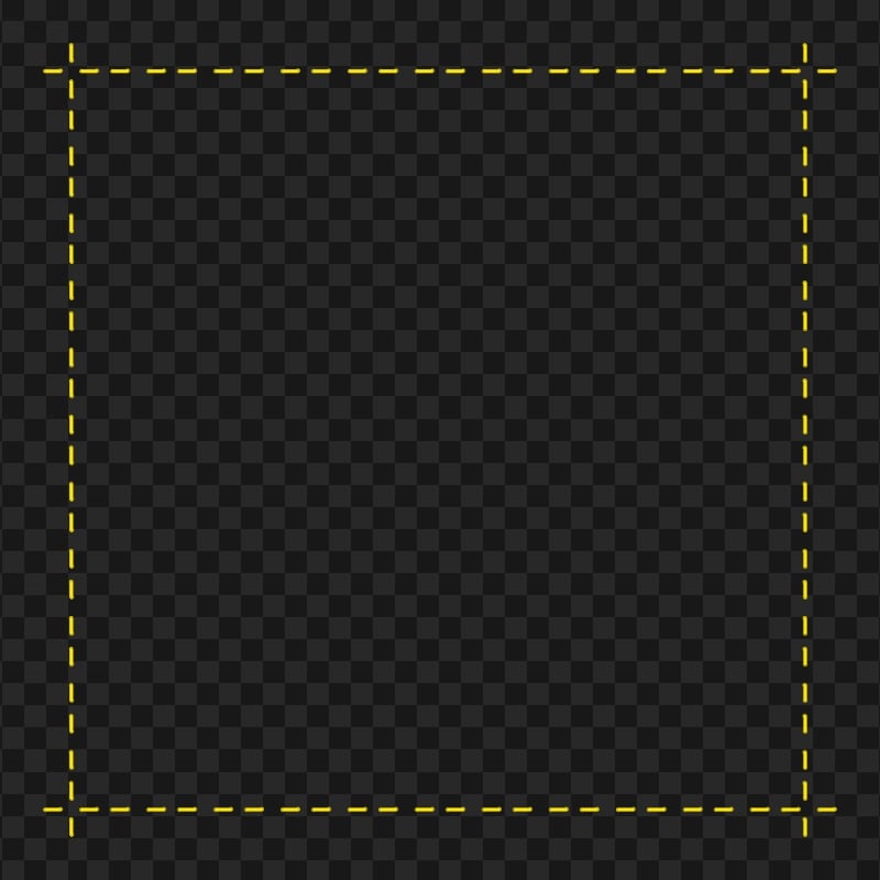 Dashed Yellow Line Square Frame PNG | Citypng
