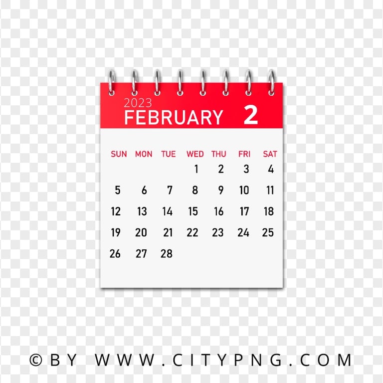 February 2023 Graphic Calendar Image PNG | Citypng