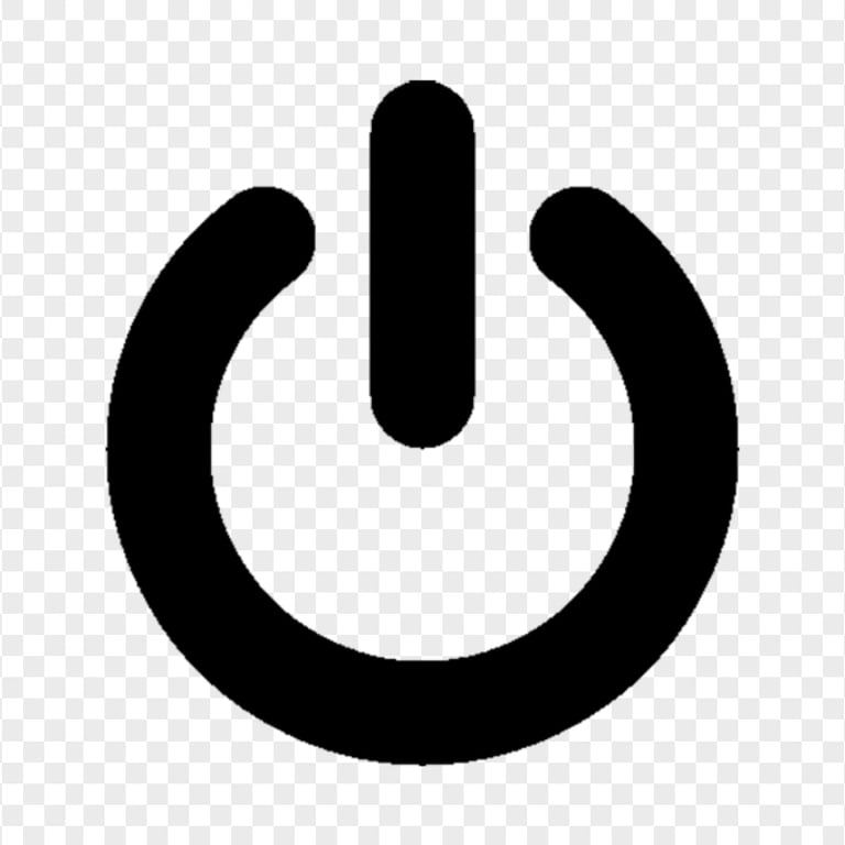 HD Power On Off Black Button Icon Transparent Background | Citypng