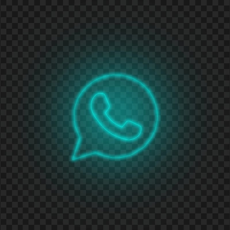 HD Light Blue Neon Whatsapp Art Line Circle Logo Icon PNG | Citypng