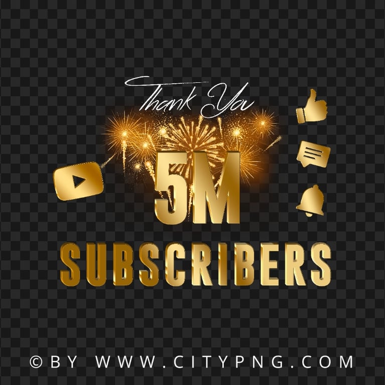 5M Youtube Subscribers Celebration Fireworks PNG | Citypng