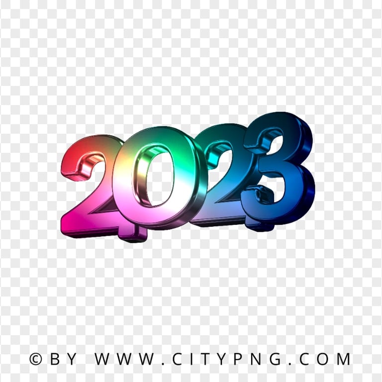 Colorful 2023 3D Text Logo PNG | Citypng