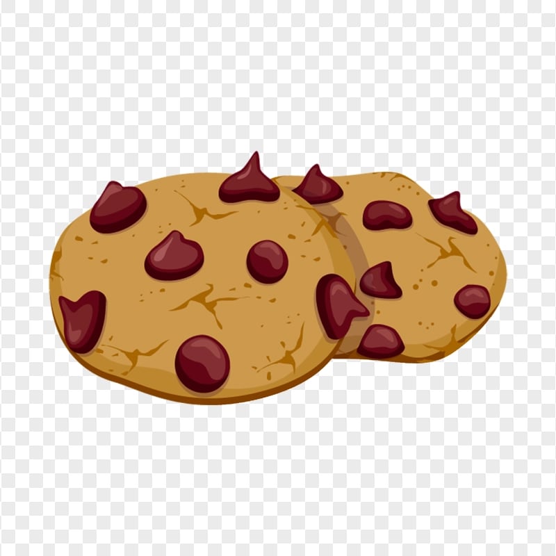 Cartoon Two Brown Cookies Chip HD PNG | Citypng