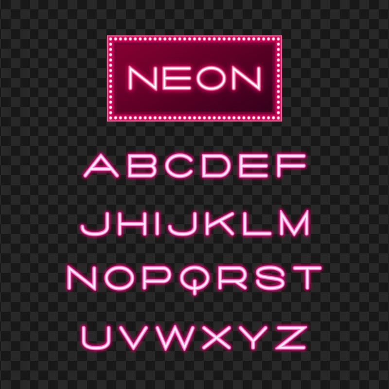 HD Pink Neon Alphabet Text Letters PNG | Citypng