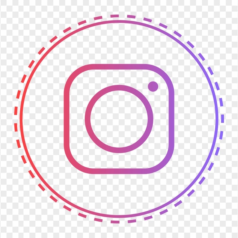 Round Instagram Logo Icon Dotted Border | Citypng