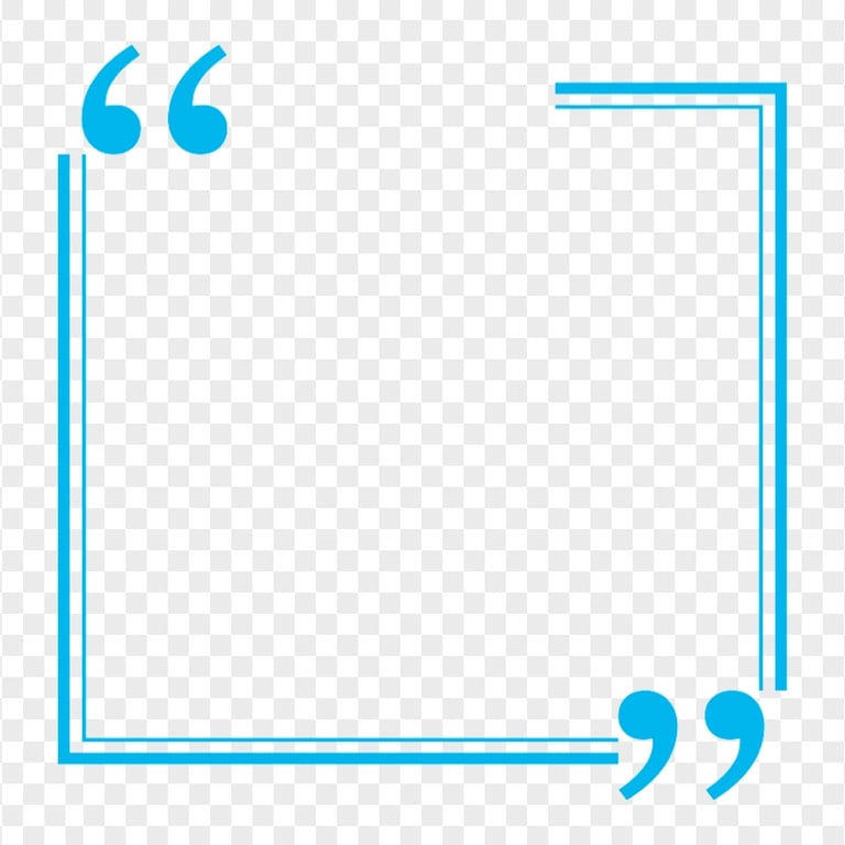 Quote Square Vector Blue Frame HD Transparent PNG | Citypng