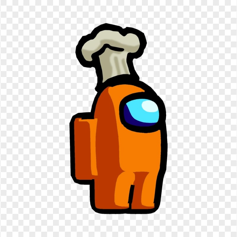 HD Orange Among Us Character Chef Hat PNG | Citypng