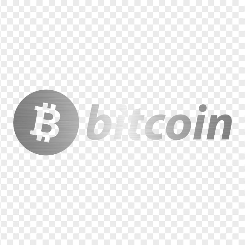 HD Silver Brushed BTC Bitcoin Text Logo PNG | Citypng