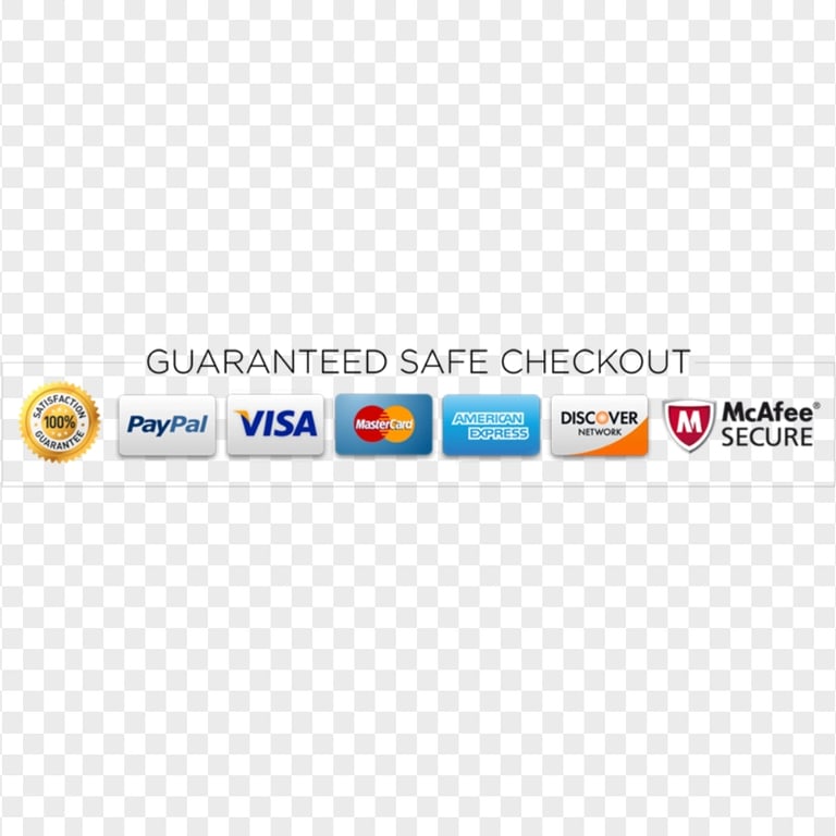 HD Guaranteed Safe Checkout Payments Badge Icons | Citypng