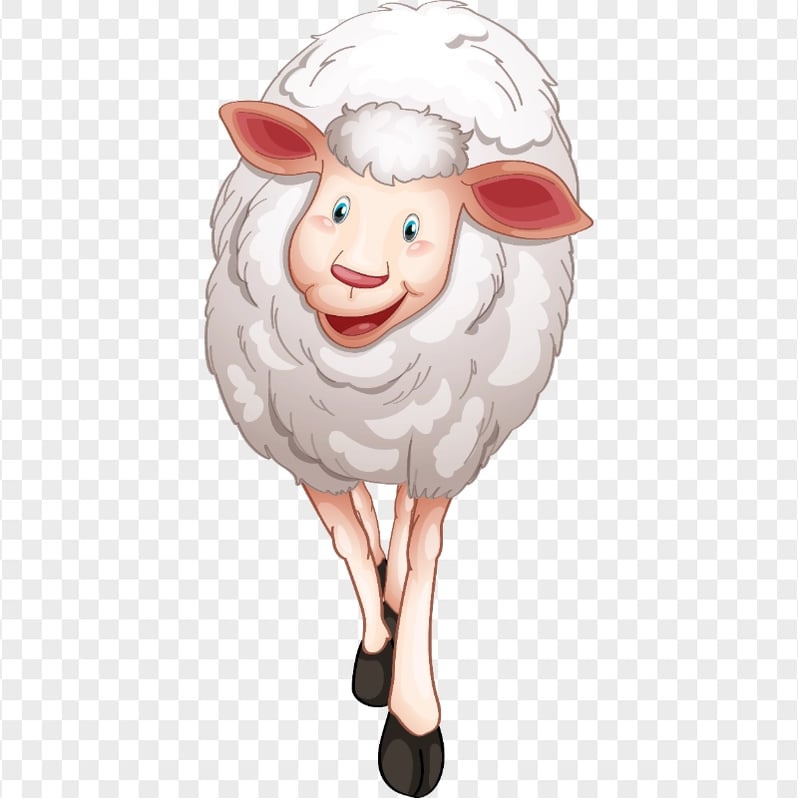 HD Cute Illustration Cartoon Walking Sheep PNG | Citypng