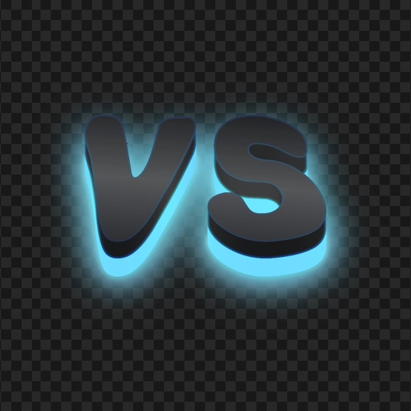 Blue Glowing Vs Versus Text Sign FREE PNG | Citypng