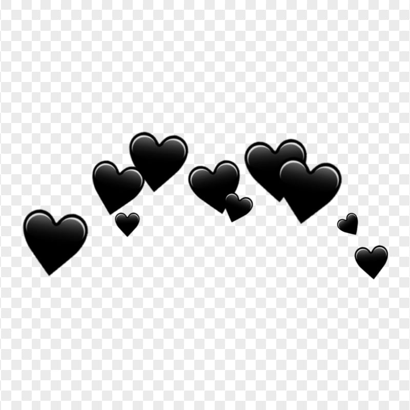 HD Group Of Black Hearts Emoji Love PNG | Citypng