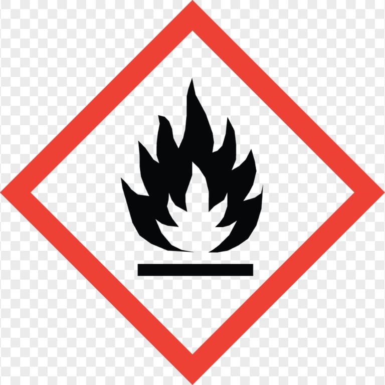 HD Fire Hazard Flammable Caution Red Sign PNG | Citypng