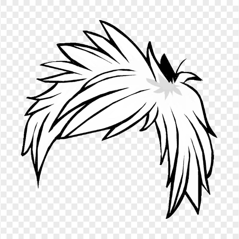 HD White Anime Hair Transparent Background | Citypng