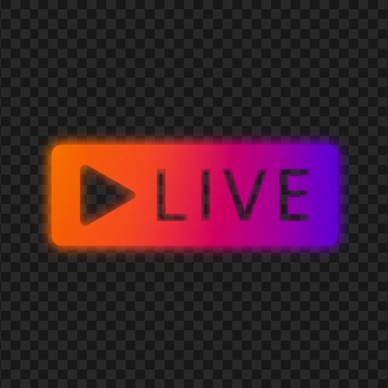 HD Instagram Neon Live Stream Button Play PNG | Citypng