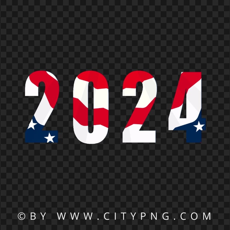 2024 Text As USA Flag Transparent Background | Citypng
