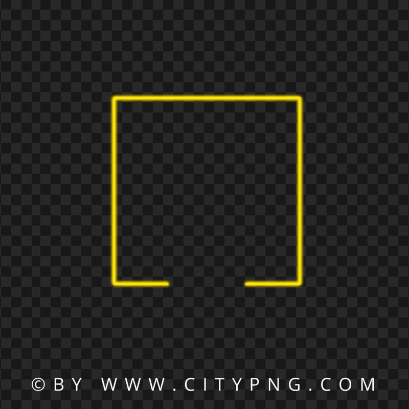 Creative Neon Yellow Square Frame Image PNG | Citypng