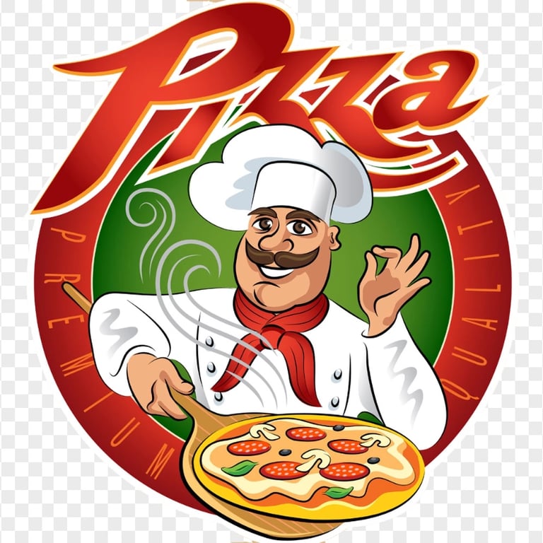 Pizza Chef Vector Illustration Logo Transparent Background | Citypng
