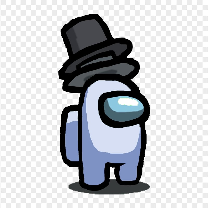 HD White Among Us Character With Double Top Hat PNG | Citypng