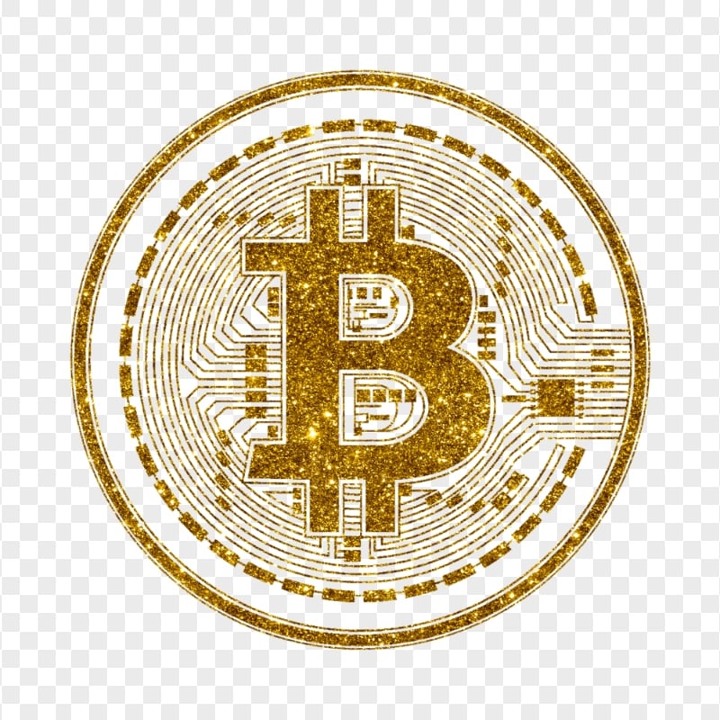 HD Gold Glitter BTC Bitcoin Crypto Blockchain Coin Icon PNG | Citypng