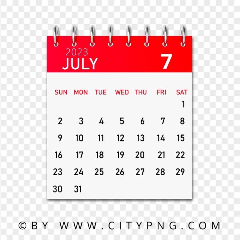 July 2023 Graphic Calendar PNG Image | Citypng