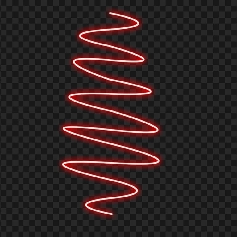 HD Red Curve Neon Zig Zag Line PNG | Citypng