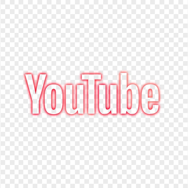 HD Red Neon Aesthetic Youtube Word Text Logo PNG | Citypng