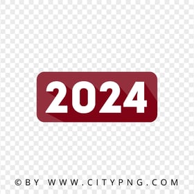 2024 Red Text New Year HD PNG | Citypng