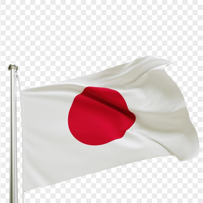Waving Japan Flag On Pole Transparent Background | Citypng