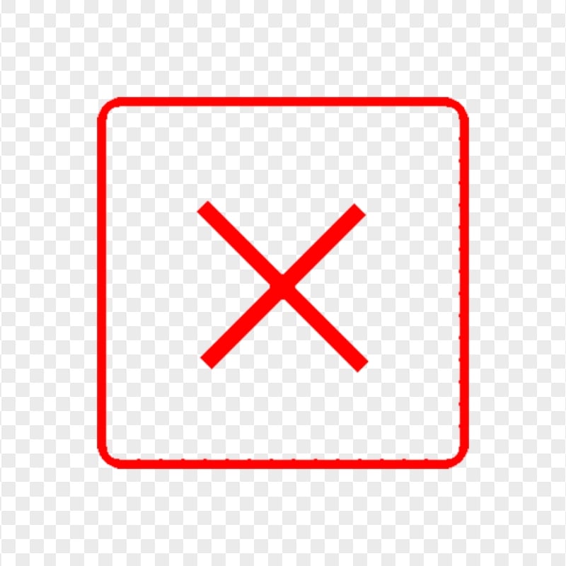 Transparent HD Close Red X Square Icon | Citypng