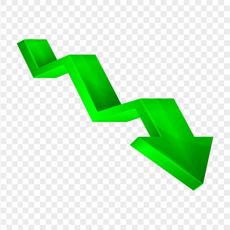 HD Green Down 3D Arrow PNG | Citypng