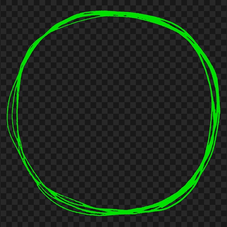 Doodle Pencil Sketch Drawing Green Circle PNG | Citypng