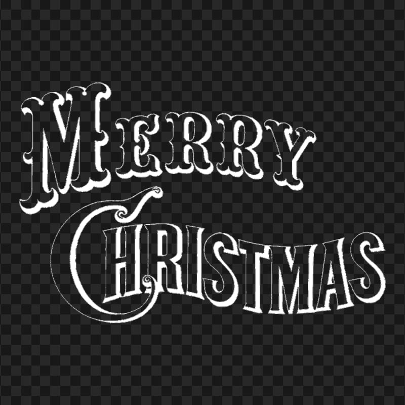 White Merry Christmas Text Calligraphy Transparent PNG | Citypng