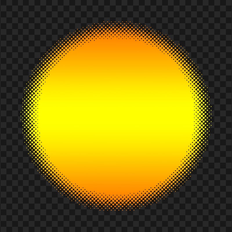 HD Orange Gradient Dots Halftone Circle Round PNG | Citypng
