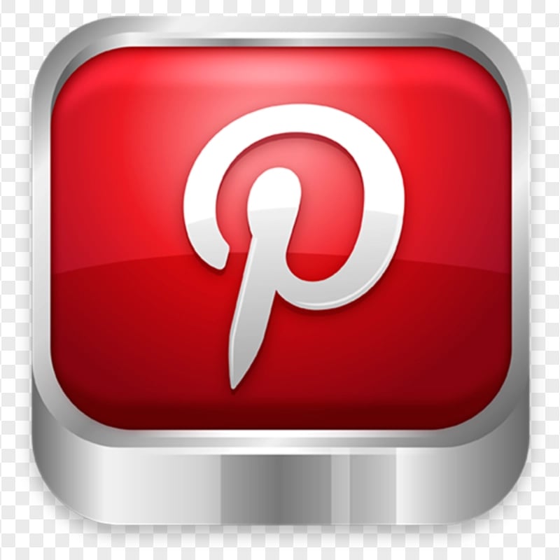 3D Pinterest App Icon Metal Border Effect | Citypng